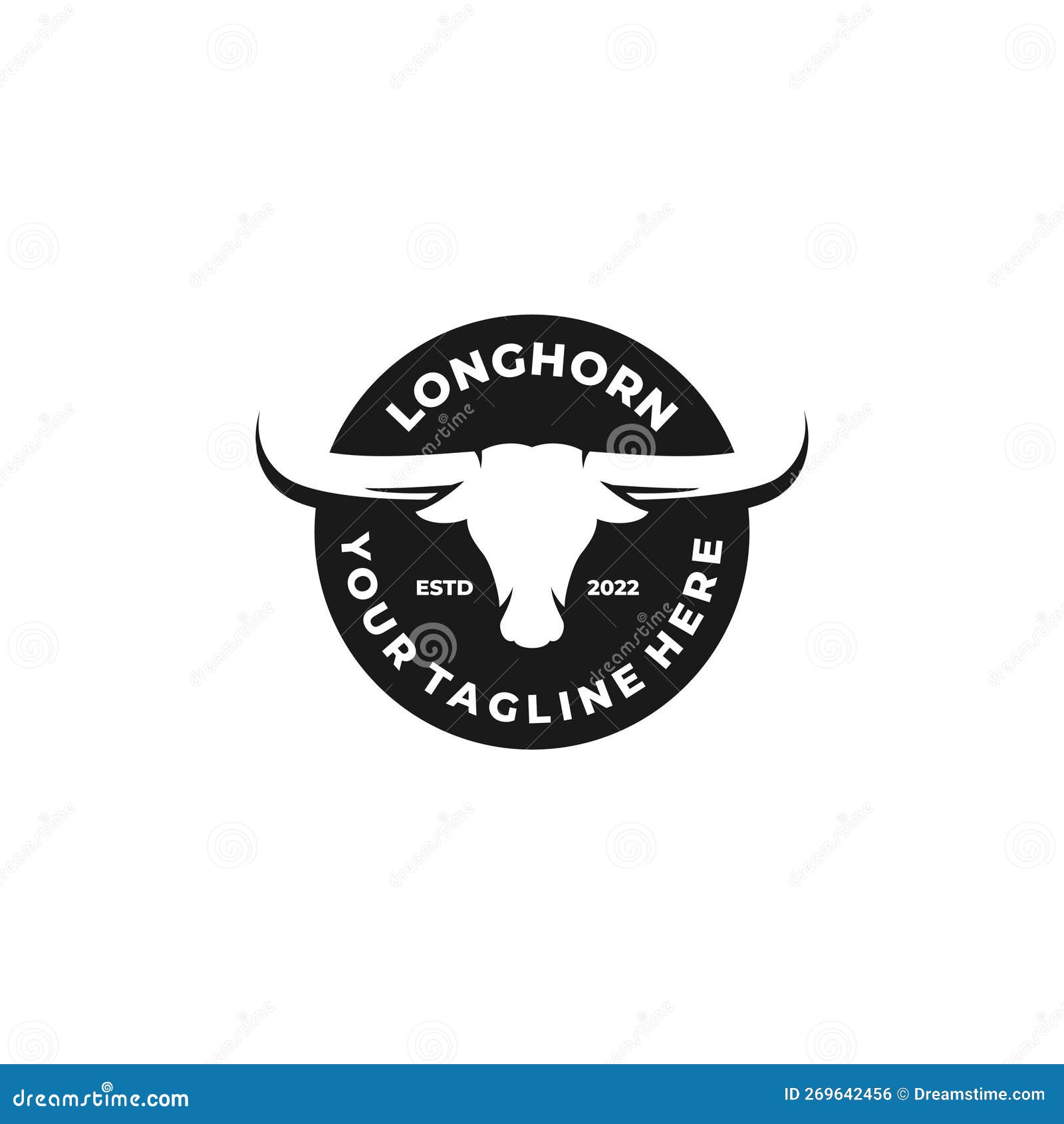 Longhorn logo design stock vector. Illustration of beef - 269642456