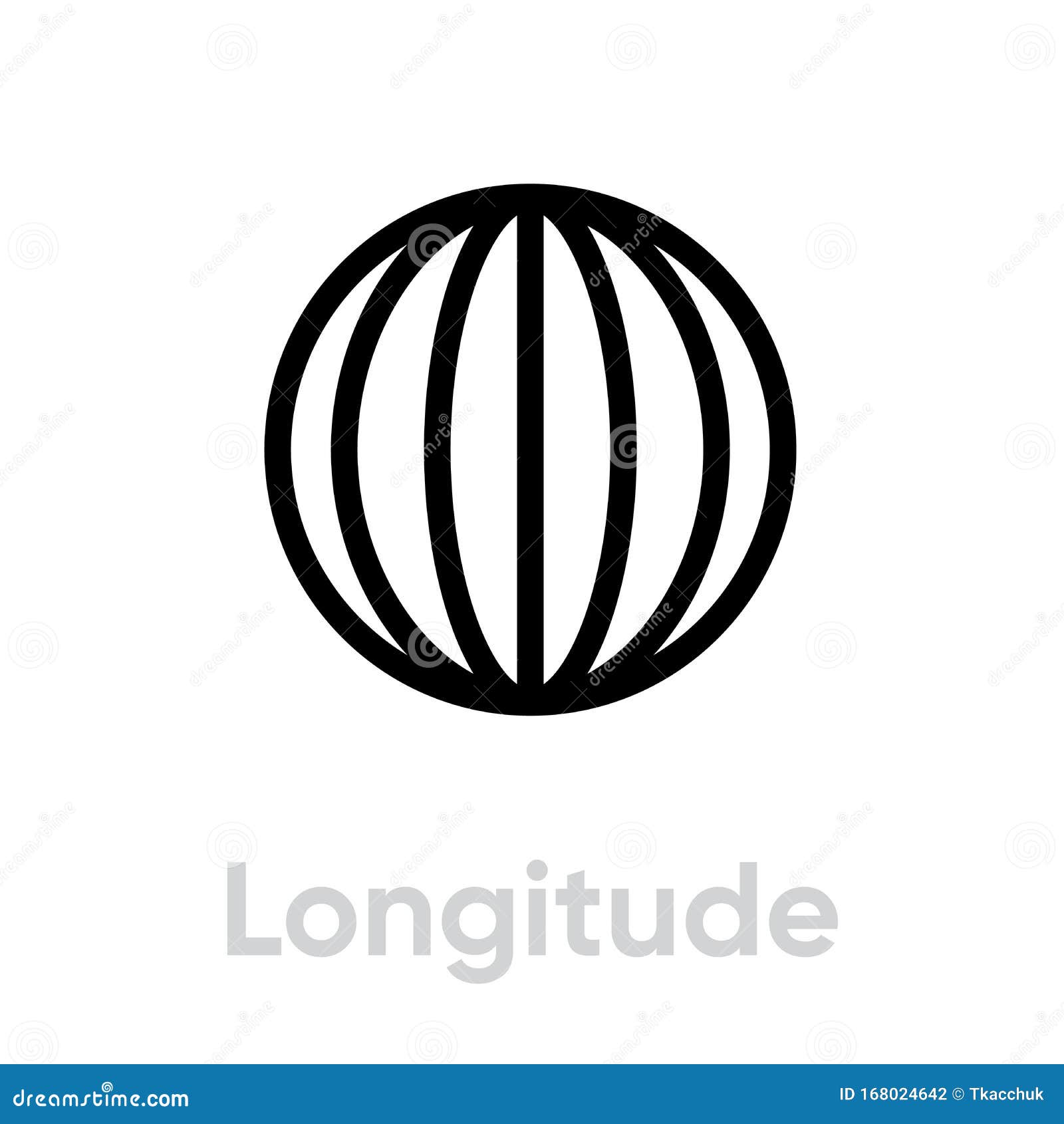 Longitude from Pole To Pole Meridians Icon Stock Vector - Illustration ...