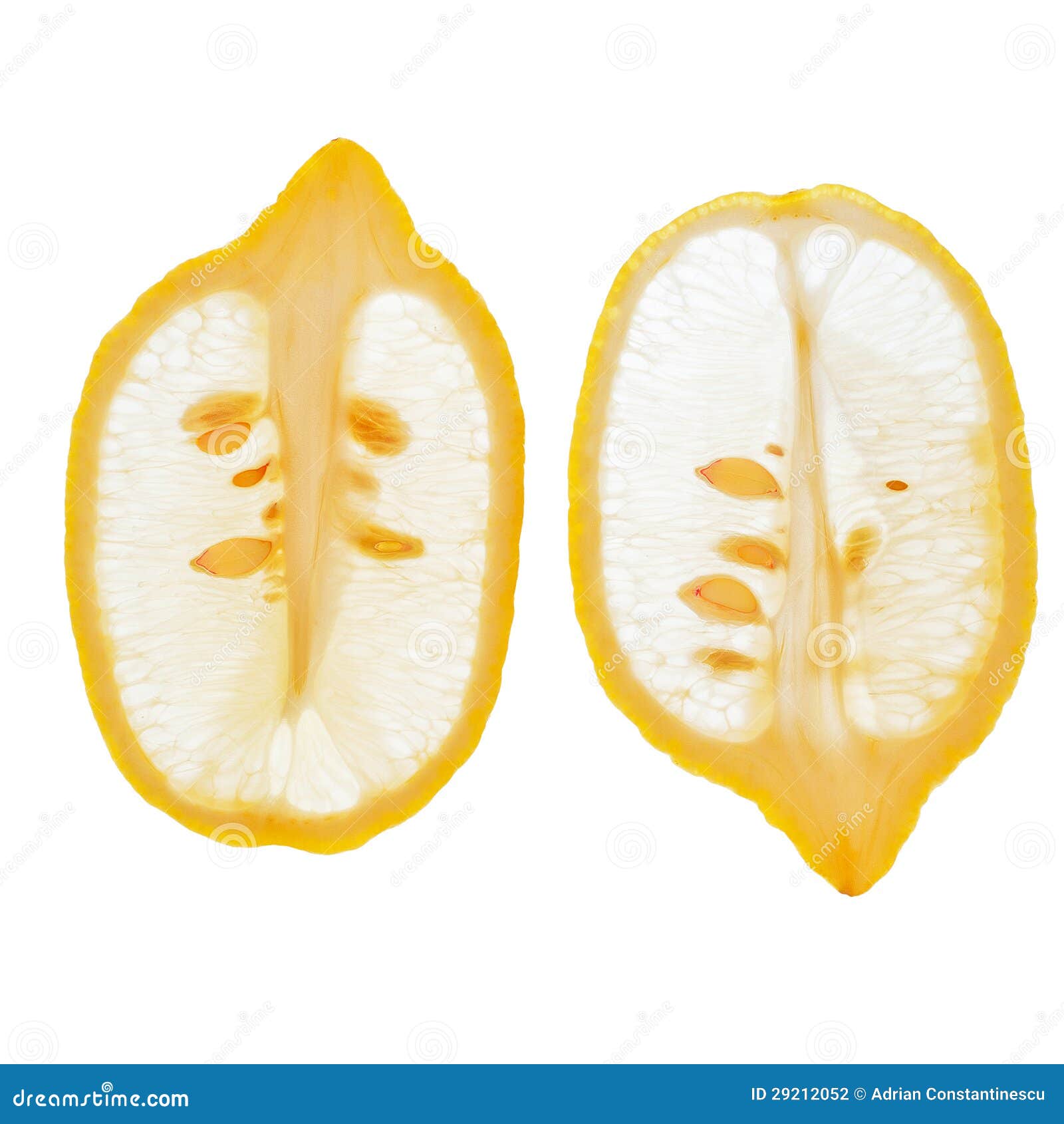 Longitudinal Sliced Lemons stock photo. Image of slice - 29212052