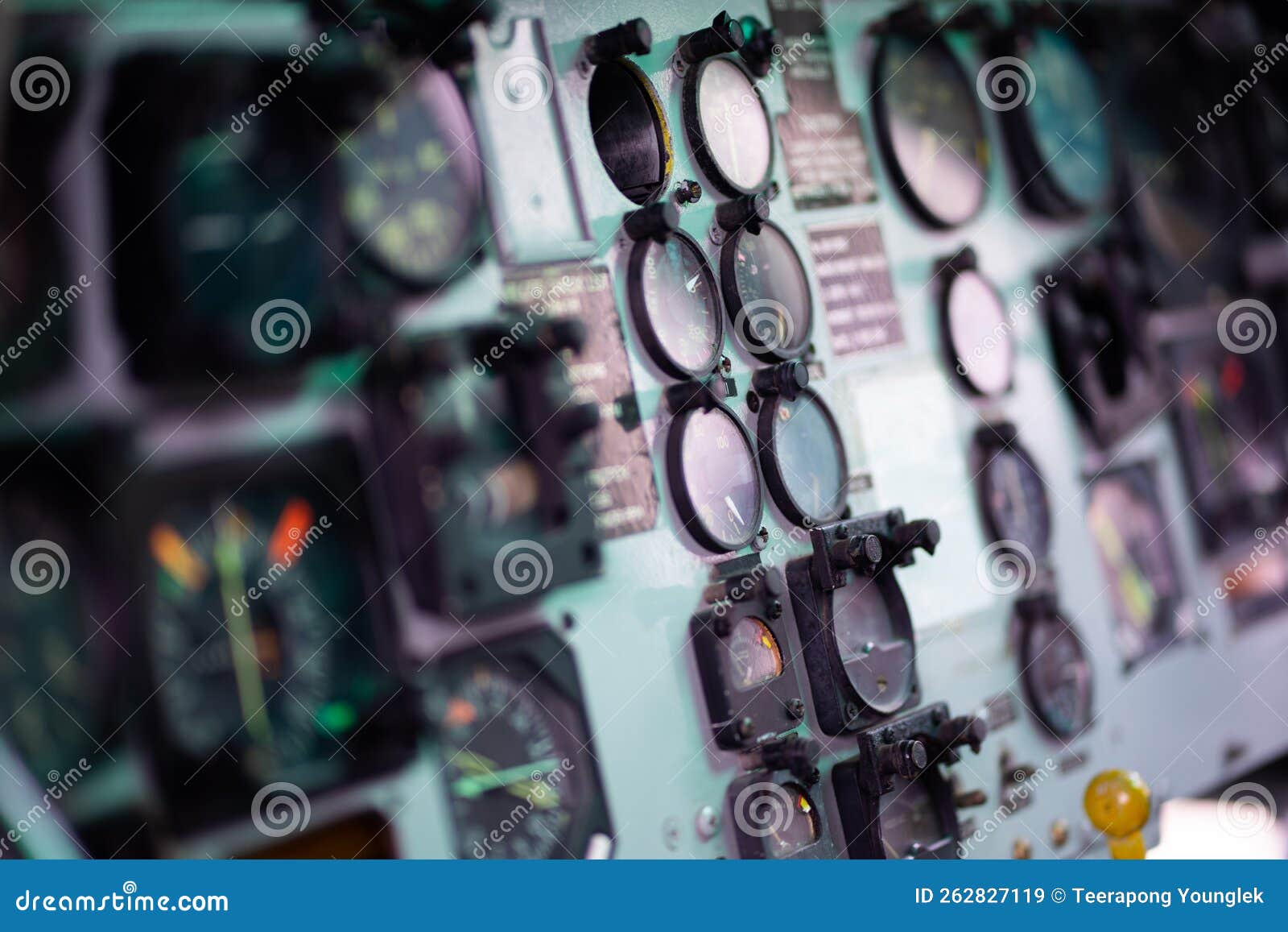Longitudinal View of the Control Panel in the Electronics Lab Stock ...