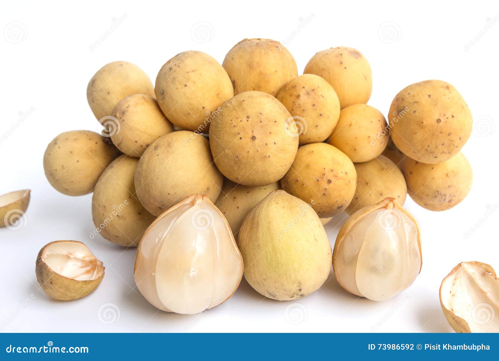Longkong ,Langsat or Lanzones Fruit Isolate on White Background Stock ...