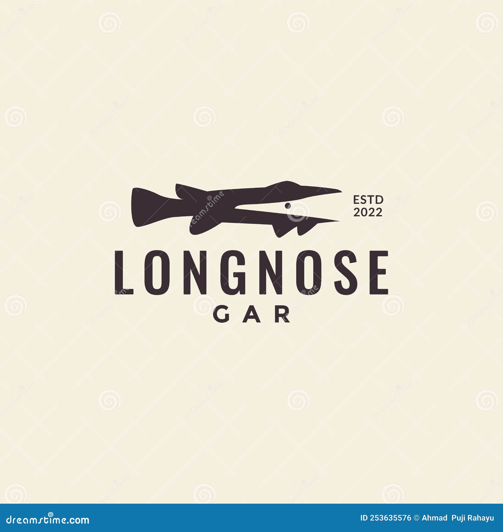 Longnose Gar Fish Hipster Logo Stock Vector - Illustration of nature ...