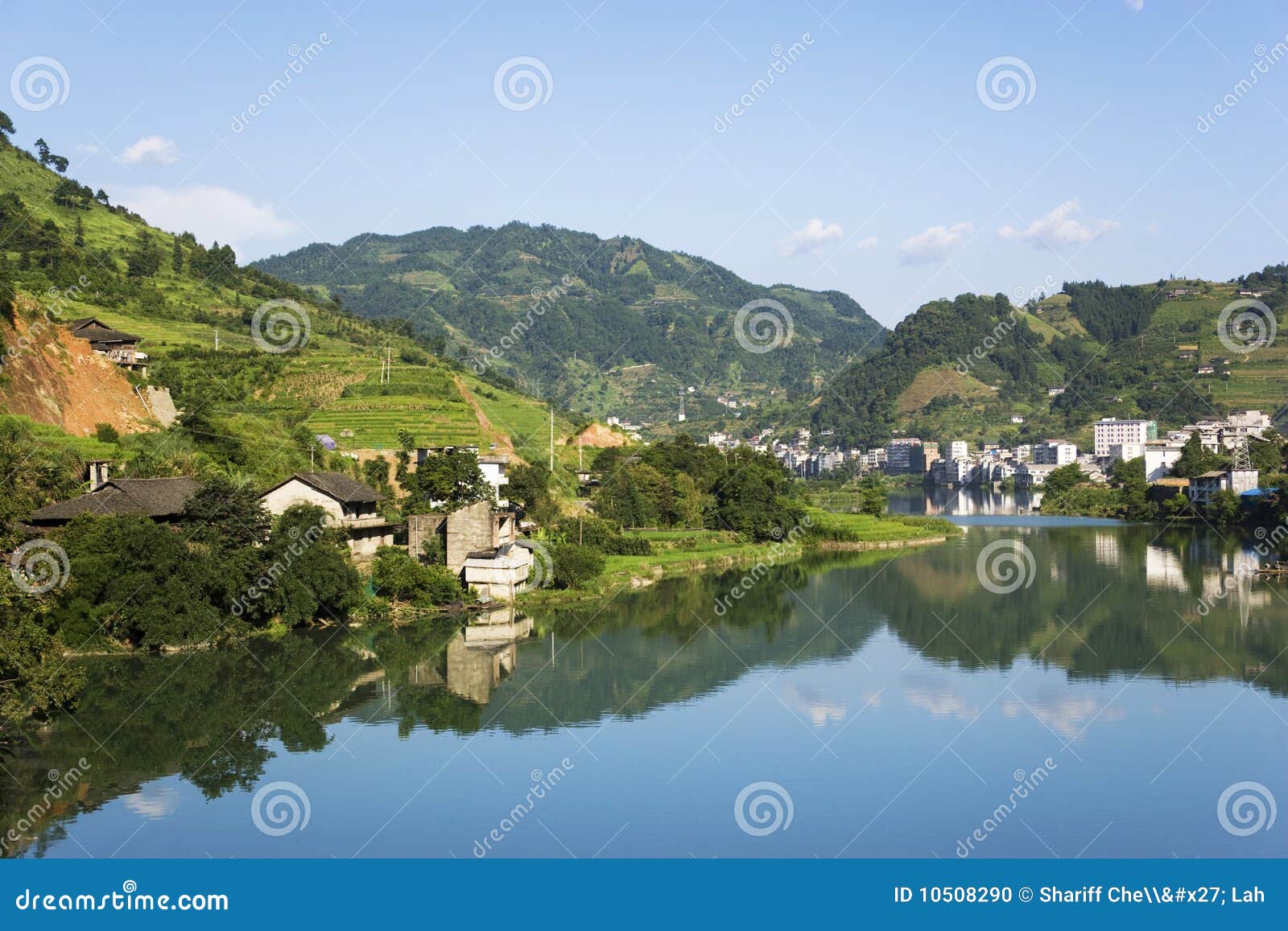 Longsheng Town, Guilin, China Stock Photo - Image of water, guilin ...