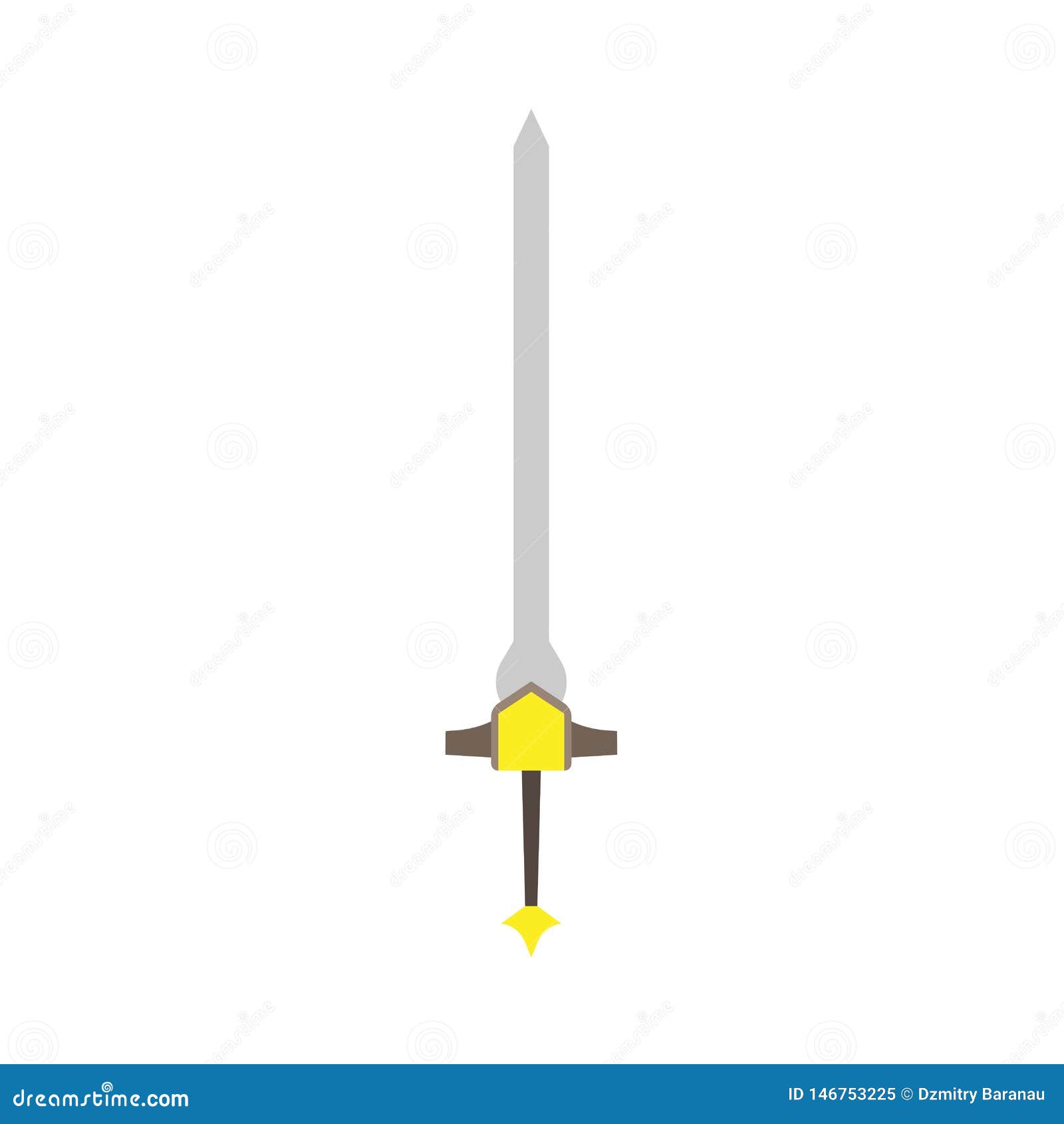Longsword Vector Sharp Cartoon Magic King Icon Illustration. Medieval ...