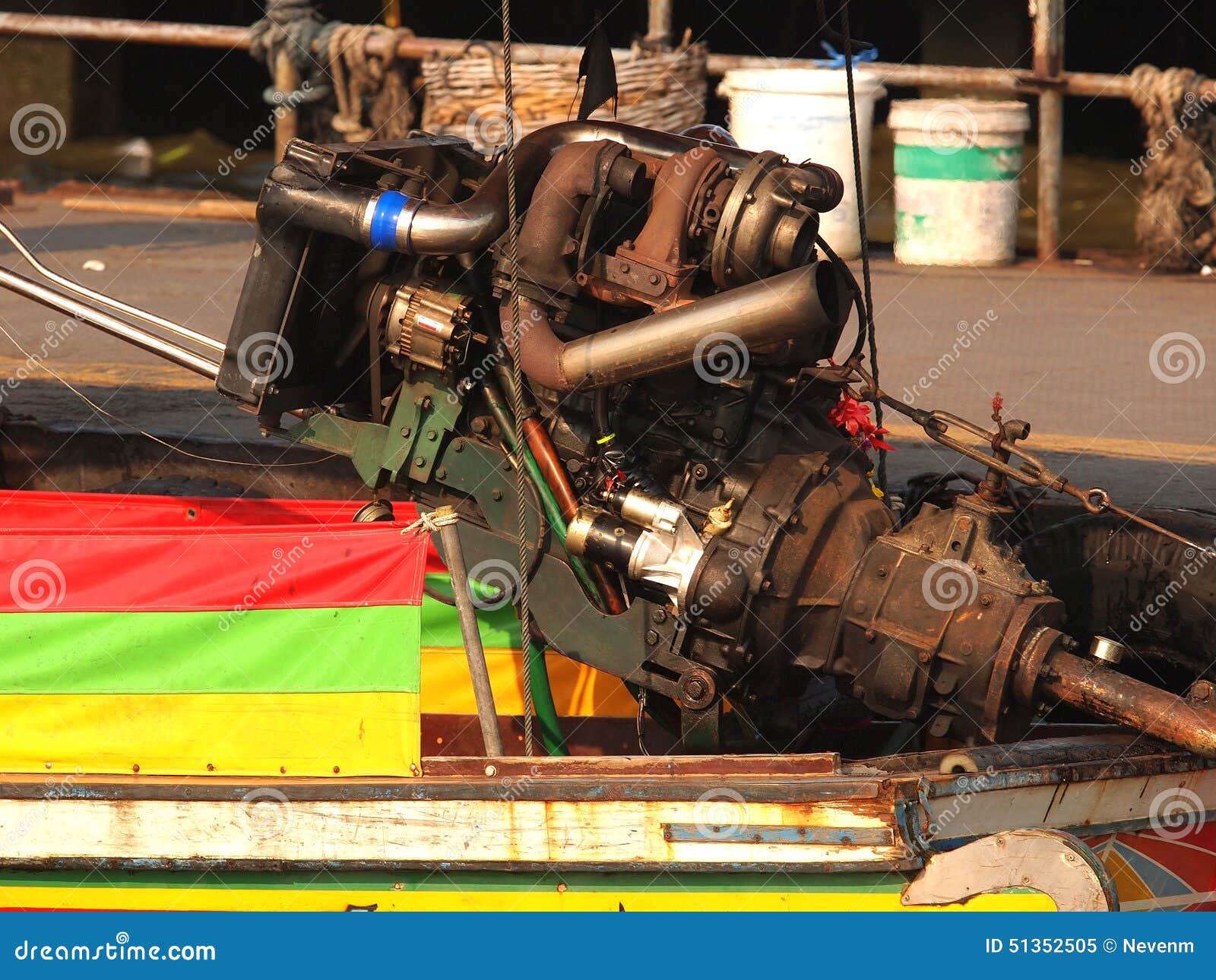 Longtail boat engine stock image. Image of powerful, engine - 51352505