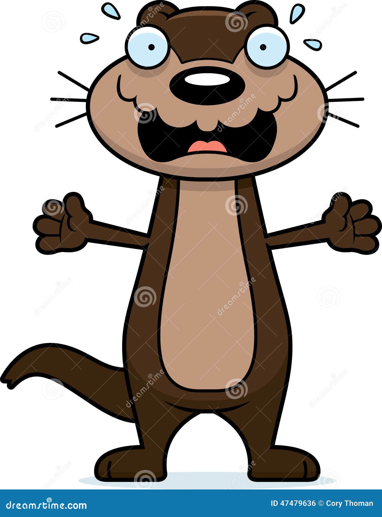 Lontra Assustado Dos Desenhos Animados Ilustração do Vetor - Ilustração ...
