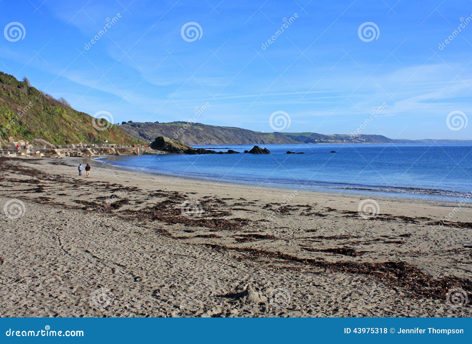 Looe Beach stock photo. Image of town, seaweed, sandy - 43975318