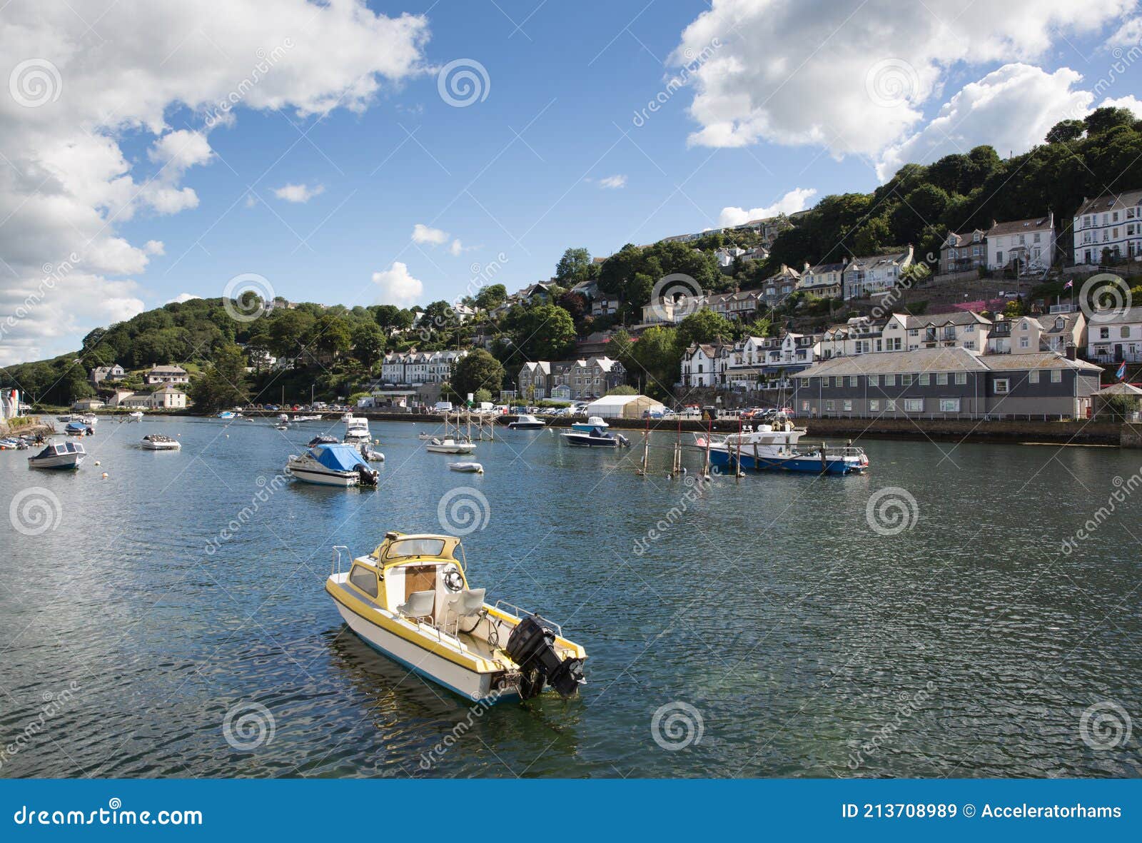 Looe Cornwall Cornish Fishing Town with Boats Stock Image - Image of ...