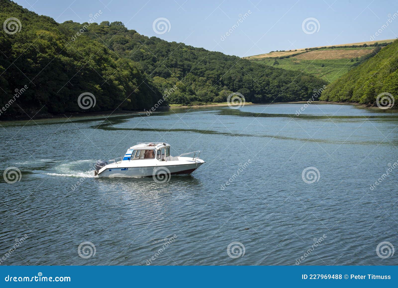 Beautiful Cornish Countryside and the Looe River and Boat Editorial ...