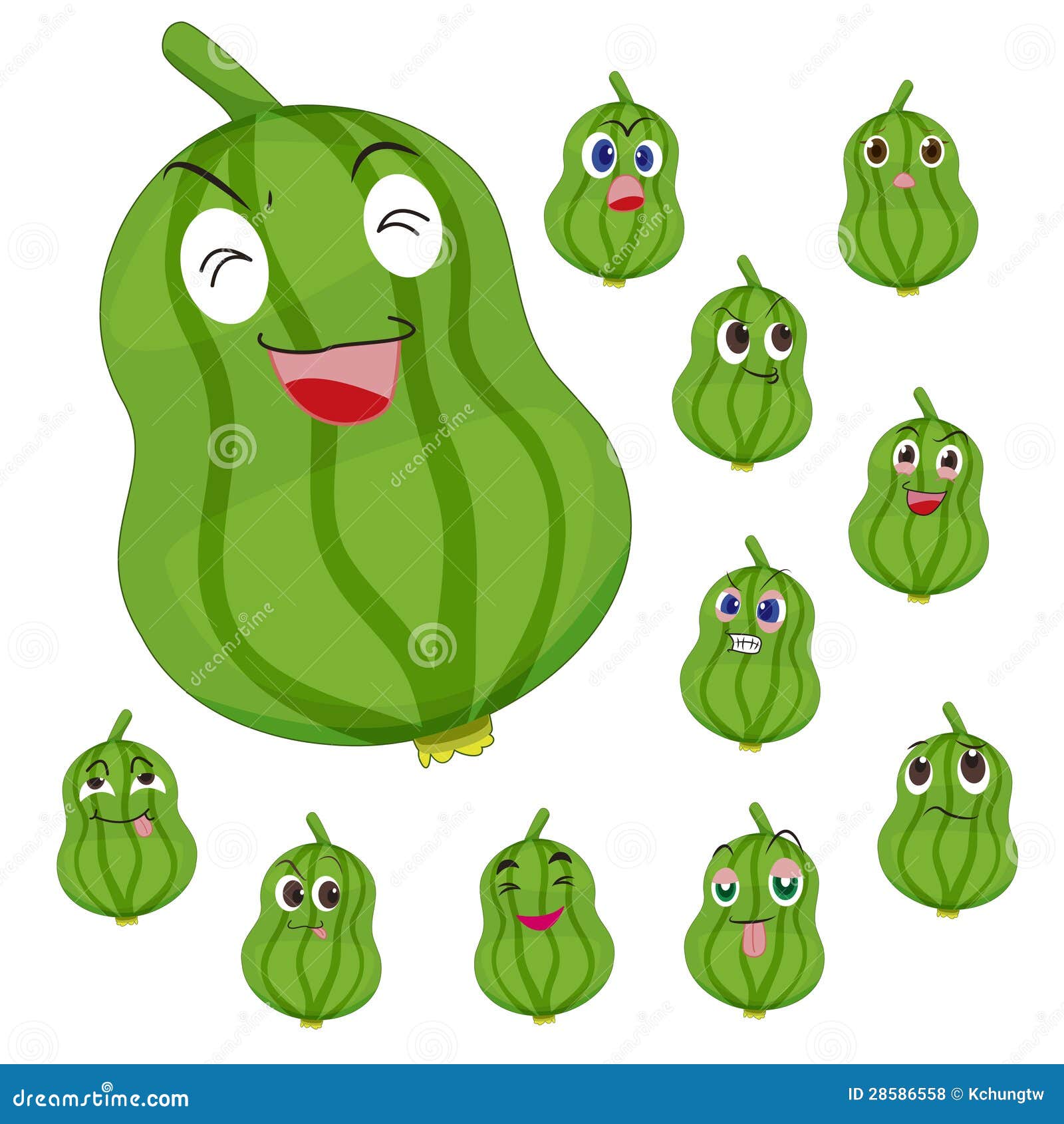 Loofah Cartoon With Many Expressions Vector Illustration ...