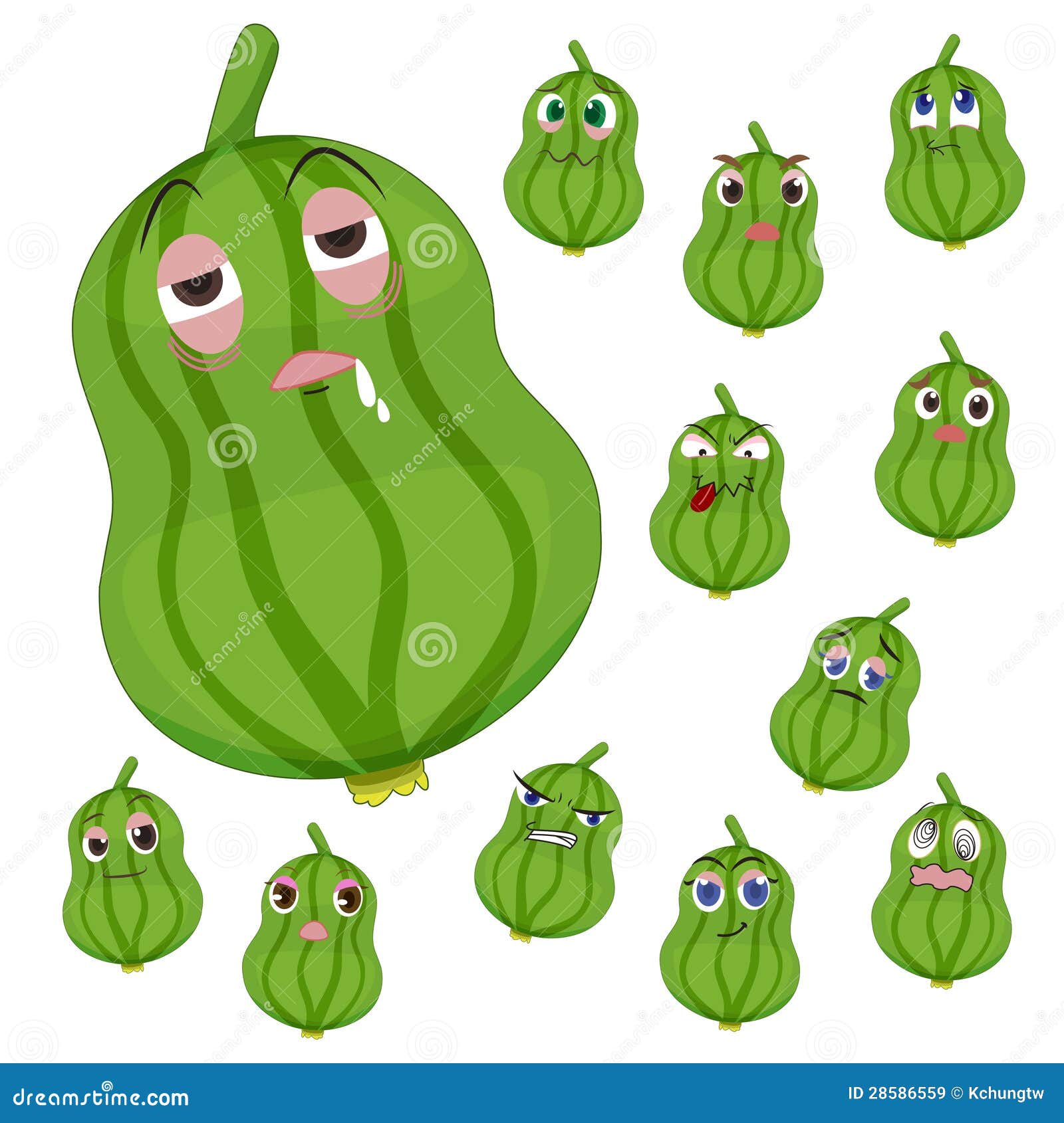 Loofah Cartoon With Many Expressions Vector Illustration ...