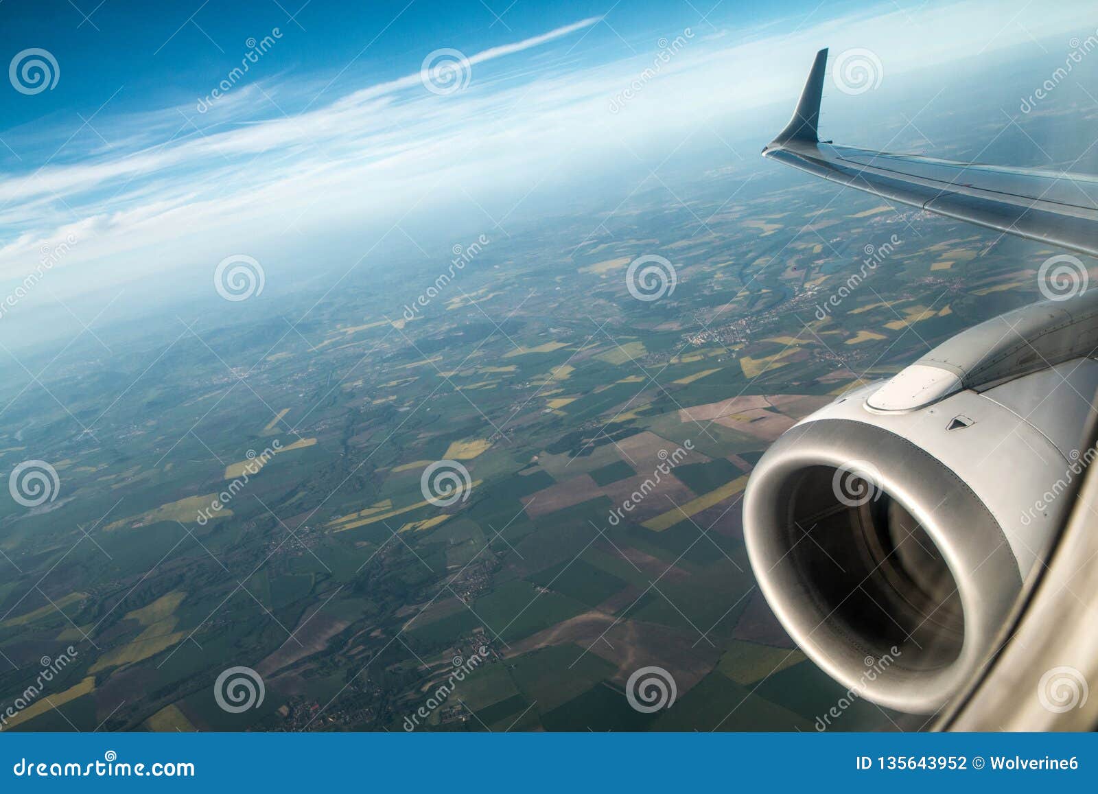 Look from the Airplane To the Ground Stock Photo - Image of ...