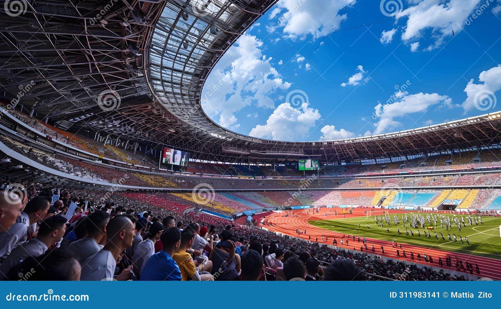 The Look of an Arena Ready for Competition Stock Image - Image of field ...