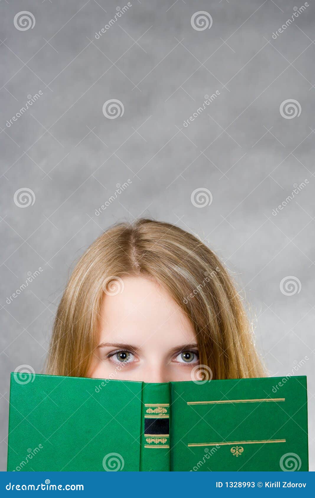 Look behind the book stock image. Image of female, face - 1328993