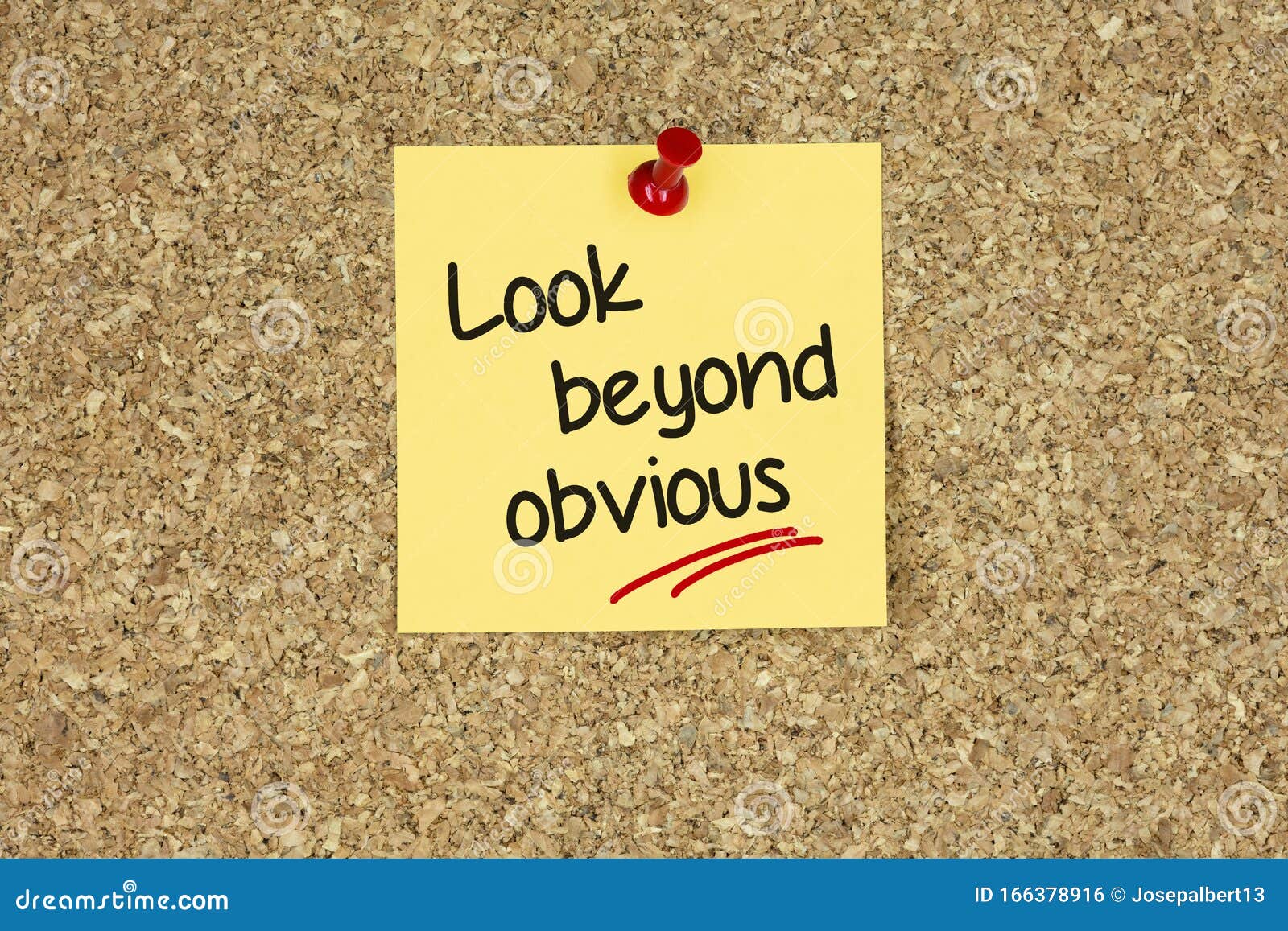 Look Beyond Obvious on Yellow Sticky Note Stock Photo - Image of future ...