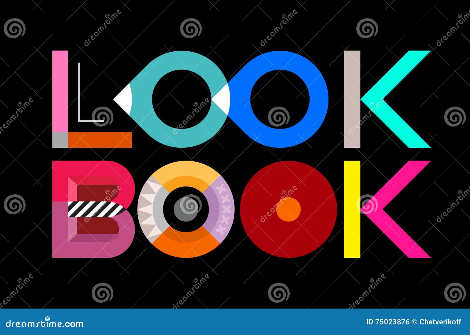 Lookbook Text Logo. Vector Illustration Isolated On White Background ...