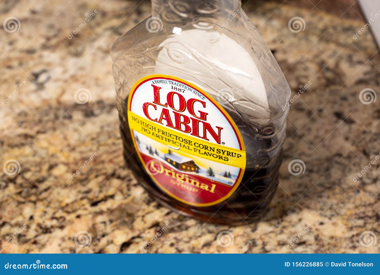 Log Cabin Syrup on the Table Editorial Image - Image of condiment ...