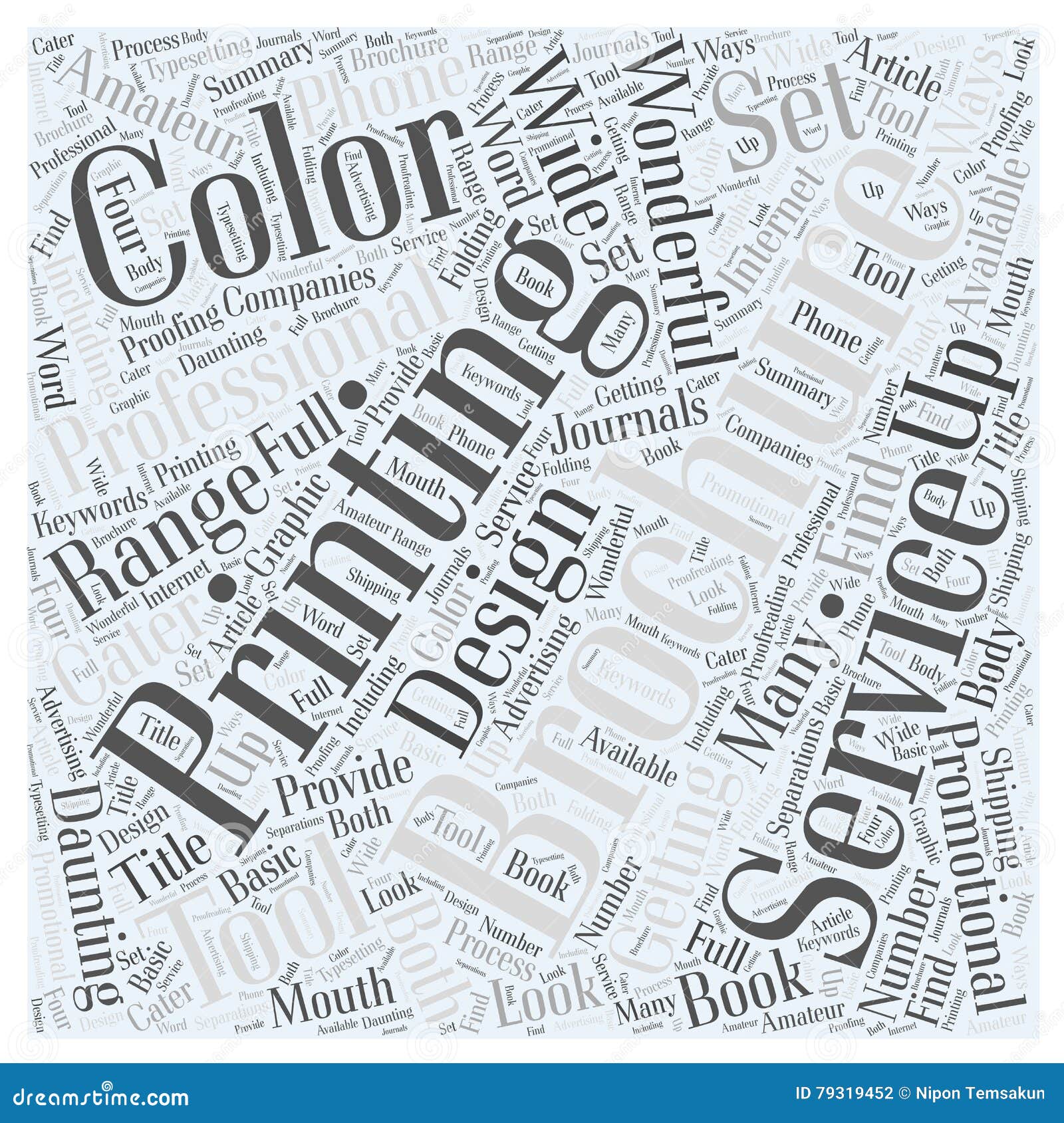 A Look at Brochure Printing Services Word Cloud Concept Background ...