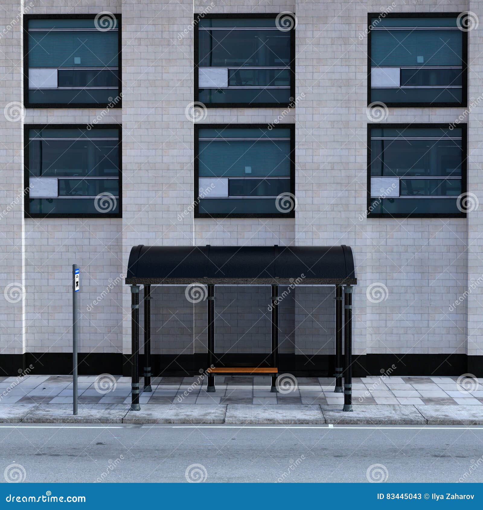 Look at the Bus Station and the Road. Front View in the Distance Stock ...