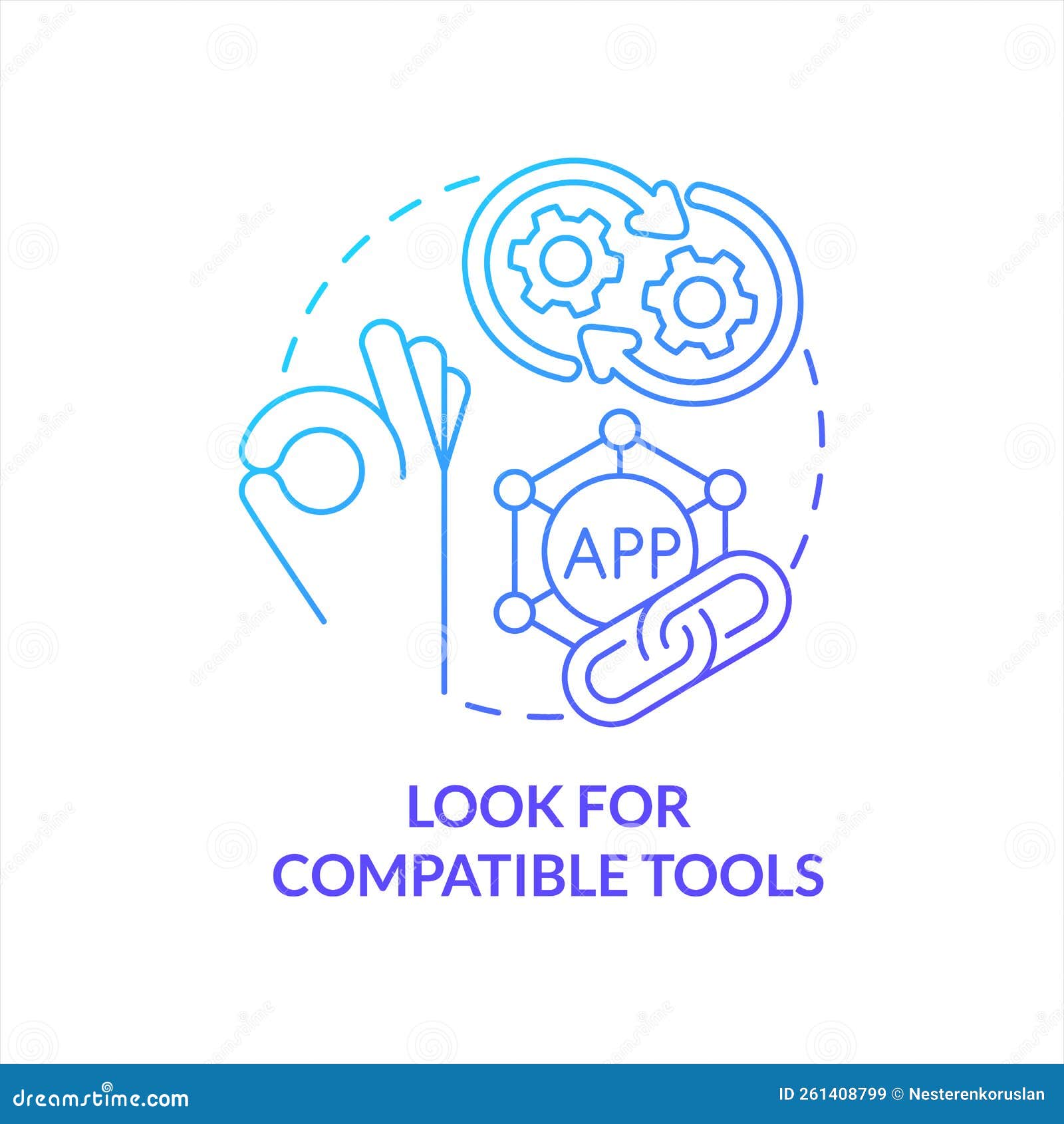 Look for Compatible Tools Blue Gradient Concept Icon Stock Vector - Illustration of corporate ...