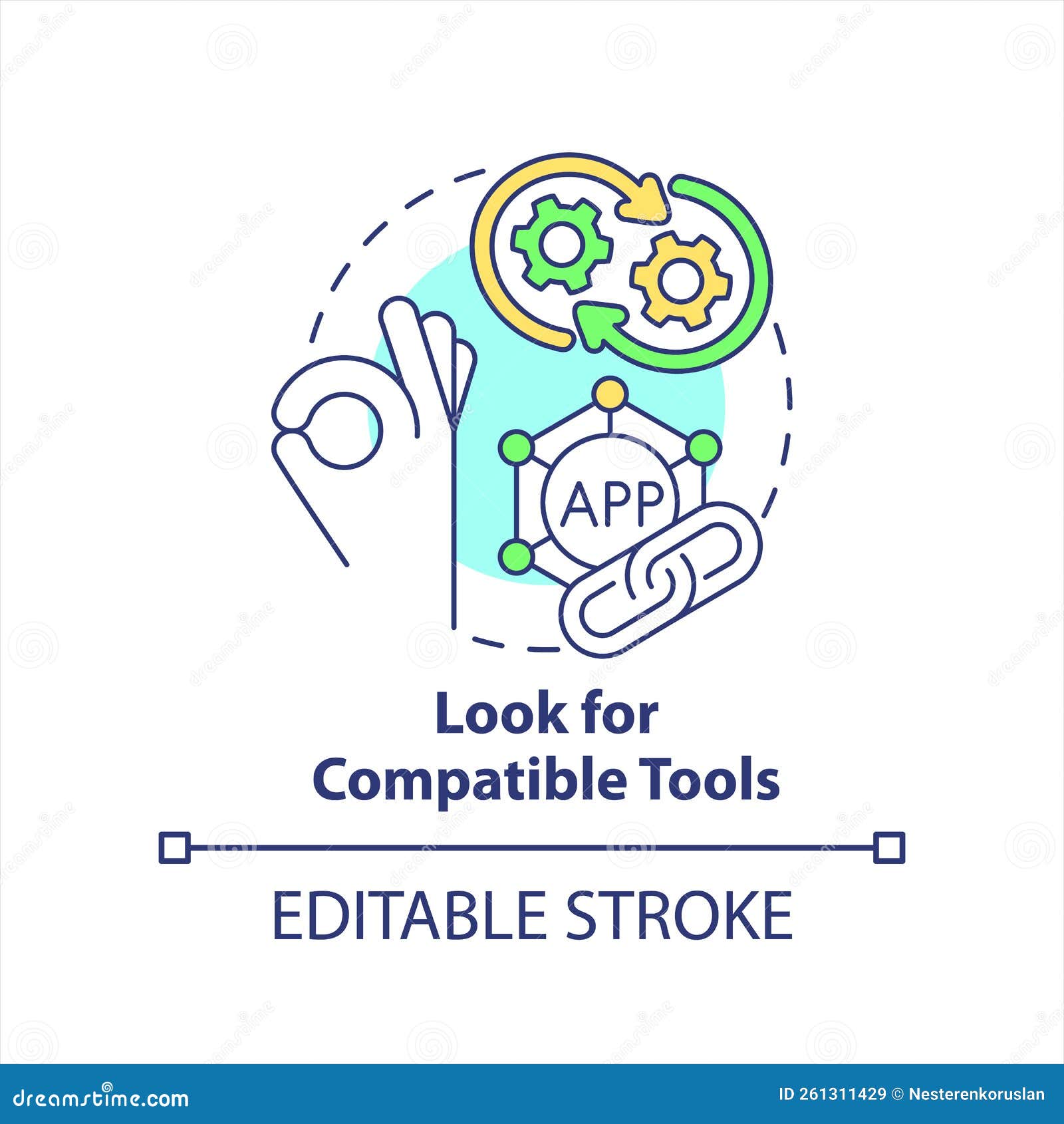 Look for Compatible Tools Concept Icon Stock Vector - Illustration of ...