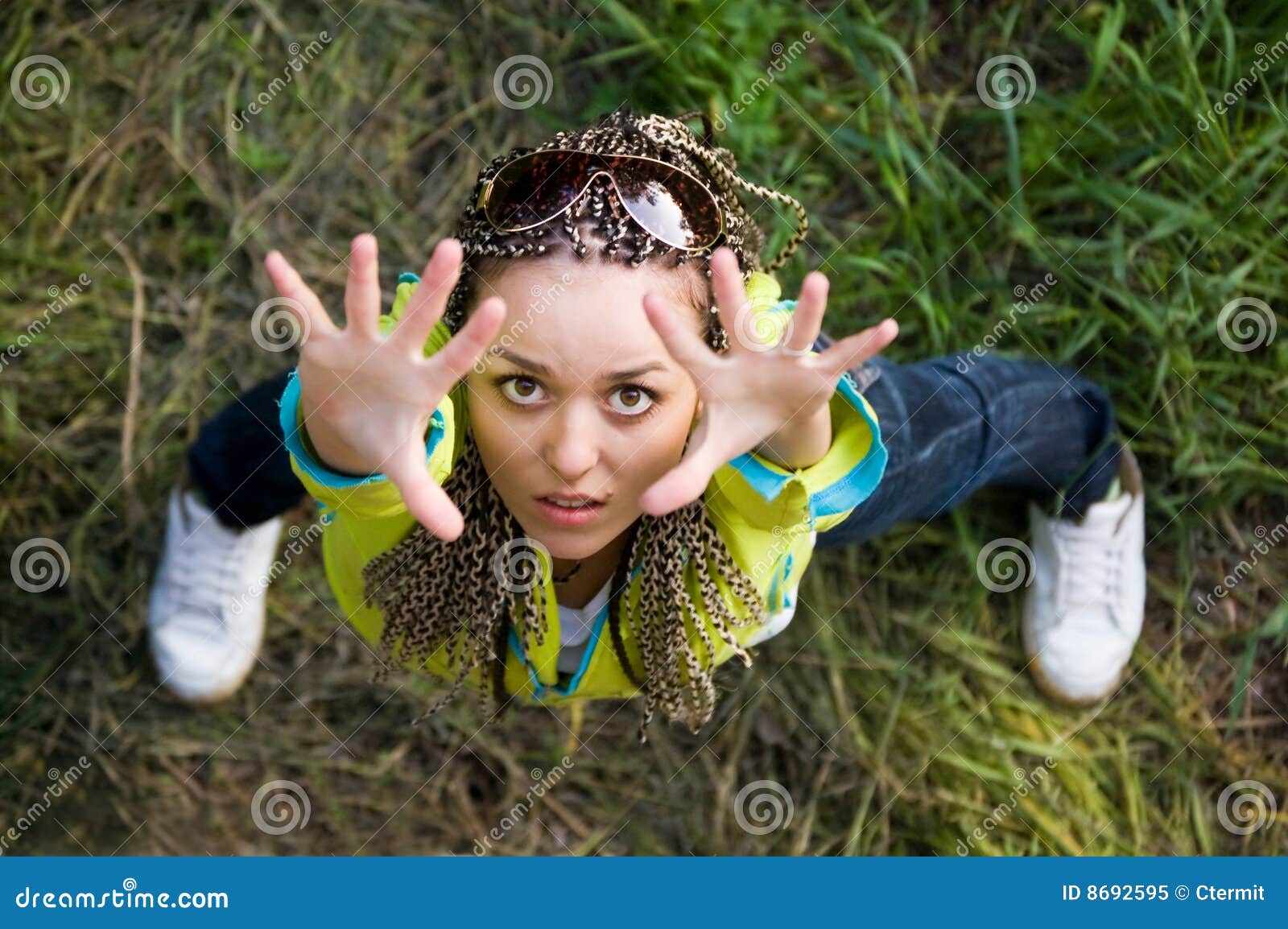 Look down on girl stock image. Image of face, adult, female - 8692595