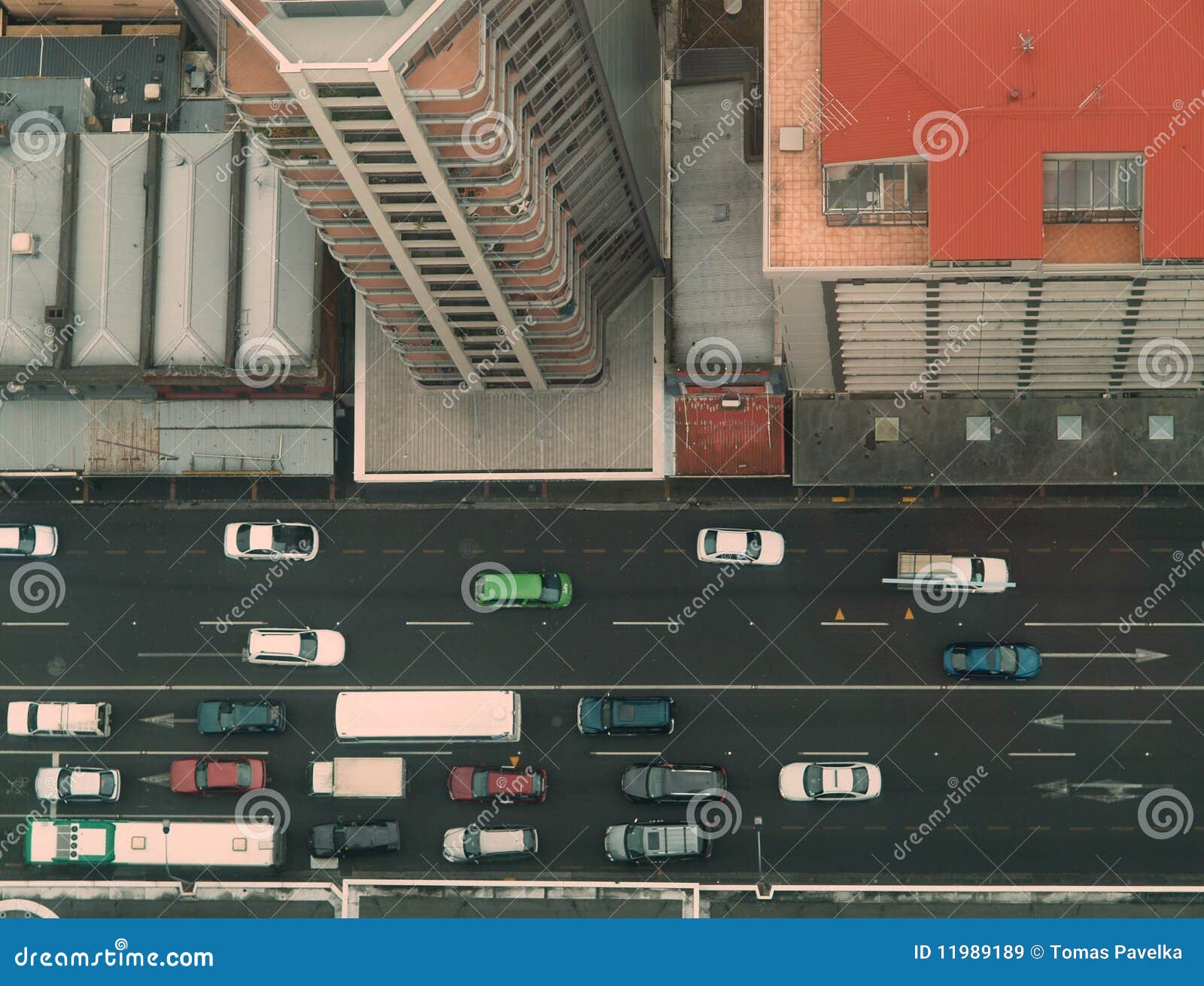 Look down to the street stock image. Image of road, architecture - 11989189