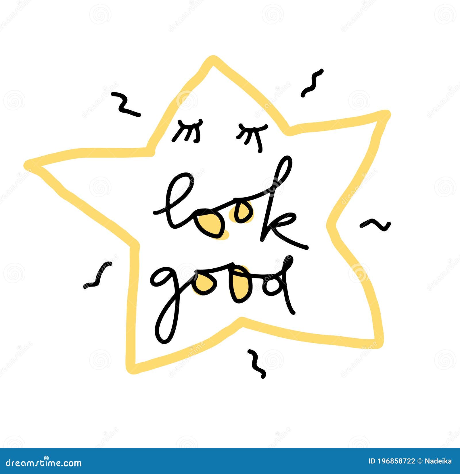Look Good Feel Good Lettering Phrase. Black Ink. Vector Illustration ...