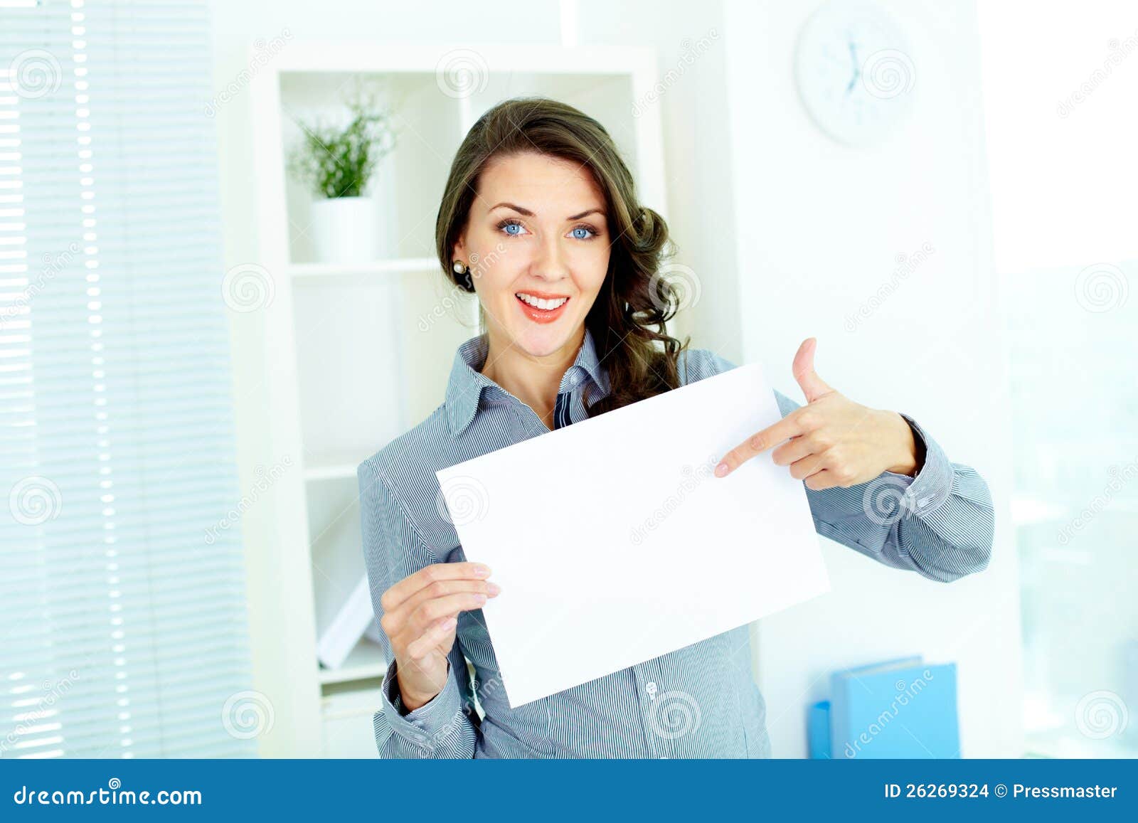 Look here stock photo. Image of adult, cute, empty, banner - 26269324