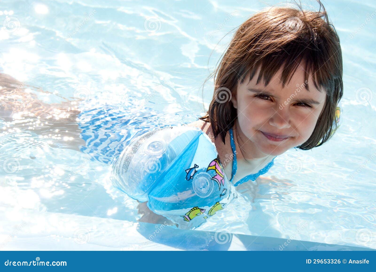 Look how I swim stock photo. Image of smile, kids, girl - 29653326