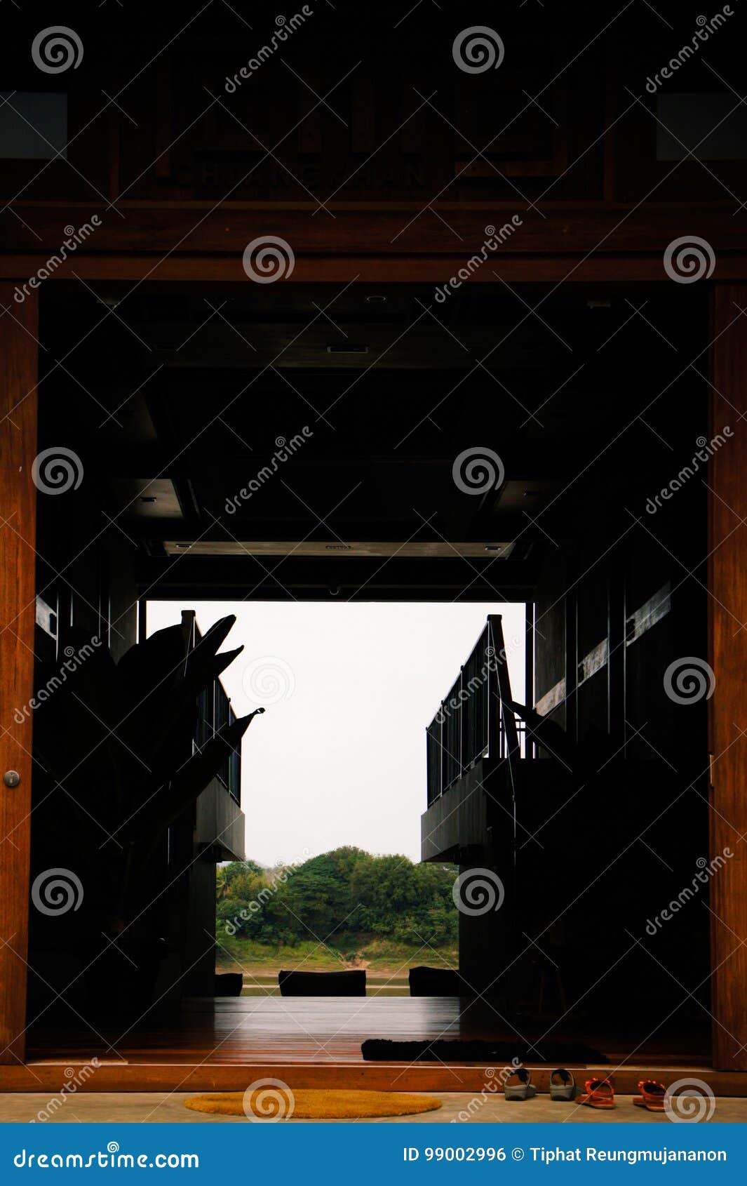 Door frame. stock photo. Image of view, look, wooden - 99002996