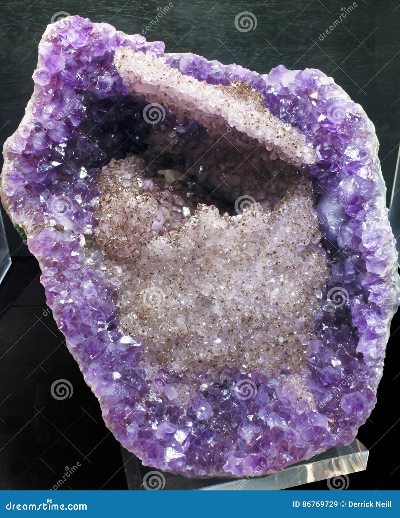 A Look Inside a Geode Full of Crystals Stock Image - Image of hollow ...