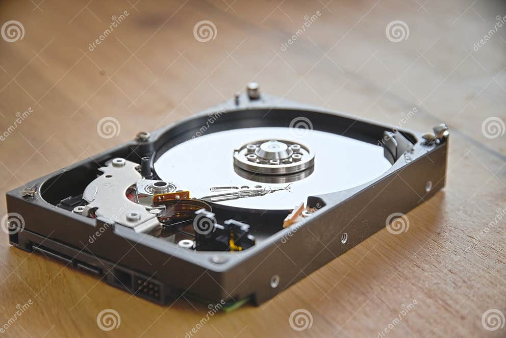 Look Inside the Hard Drive - HDD Stock Photo - Image of write, backup ...