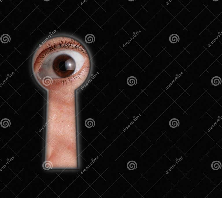 Look through a Keyhole in Black Stock Photo - Image of creativity ...