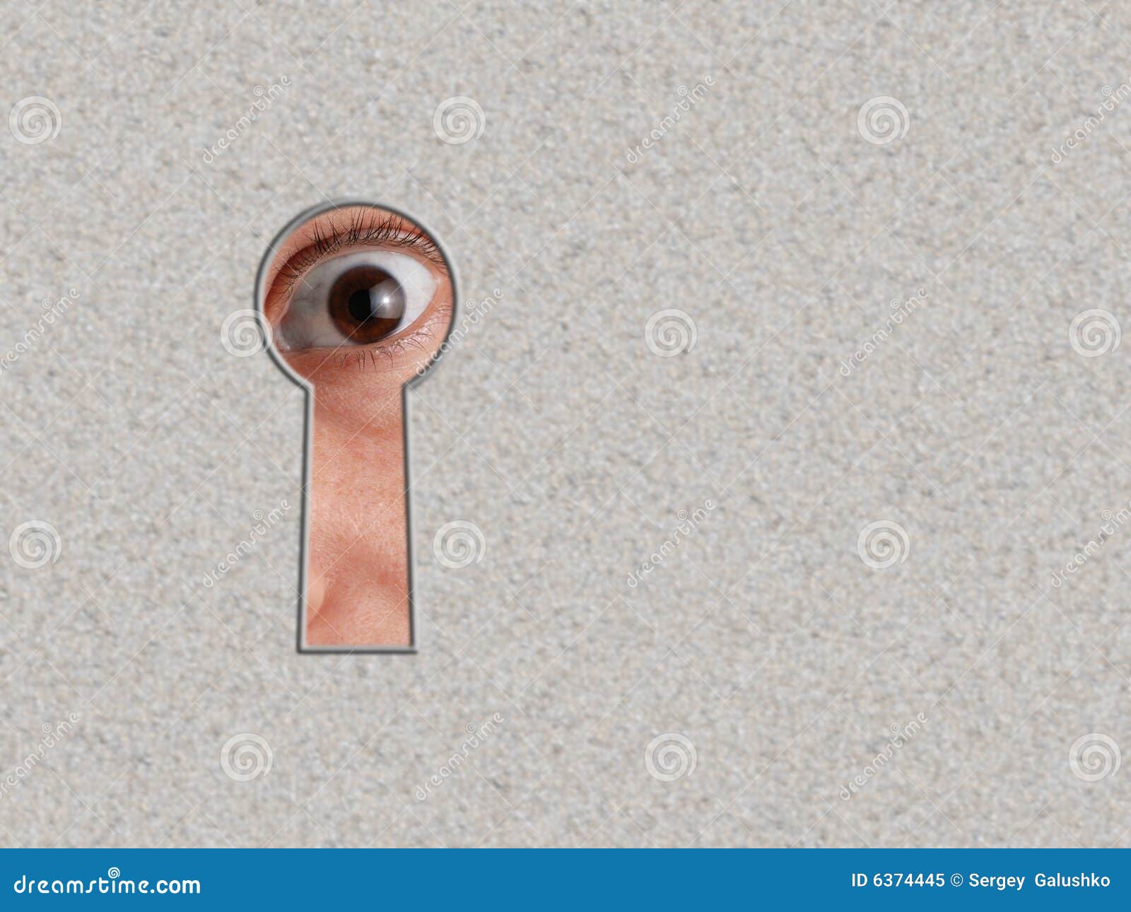 Look through a Keyhole in Stone Wall Stock Image - Image of look ...