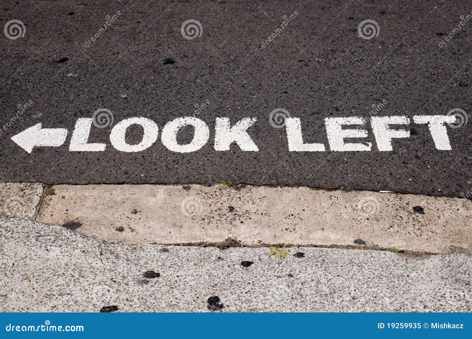 Look left stock image. Image of danger, asphalt, point - 19259935
