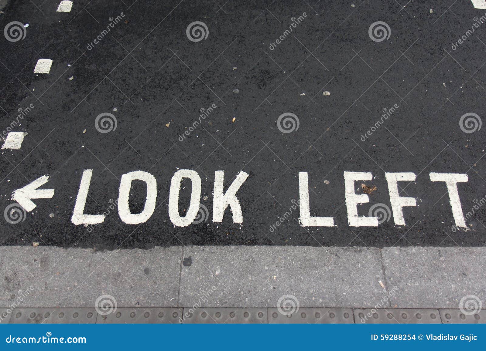 Look Left Sign, London Street Stock Photo - Image of england, danger ...