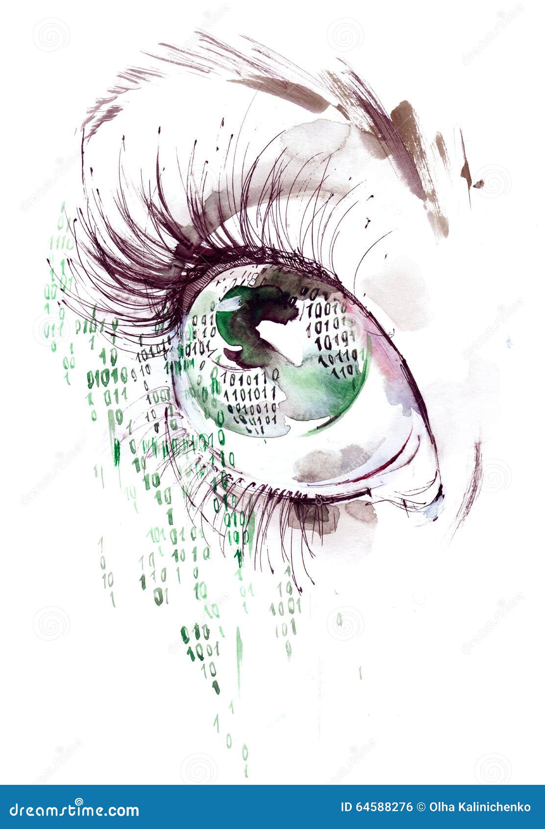 Look into Matrix stock illustration. Illustration of code - 64588276