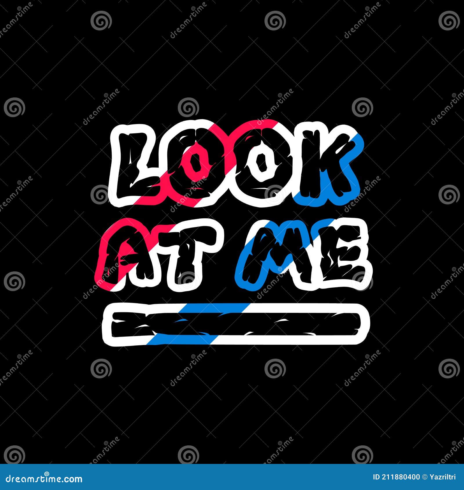 Look at Me Typography Against a Black Background Stock Vector ...