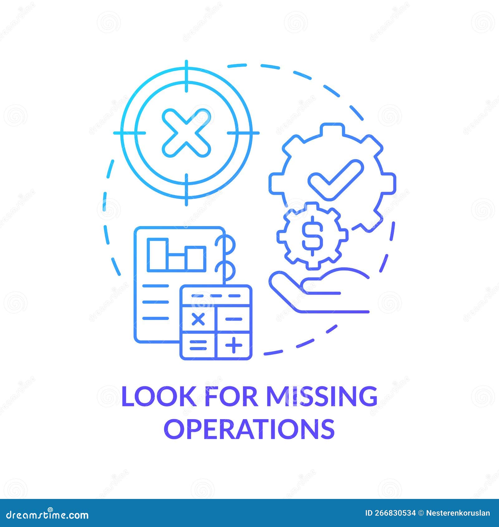 Look for Missing Operations Blue Gradient Concept Icon Stock Vector ...
