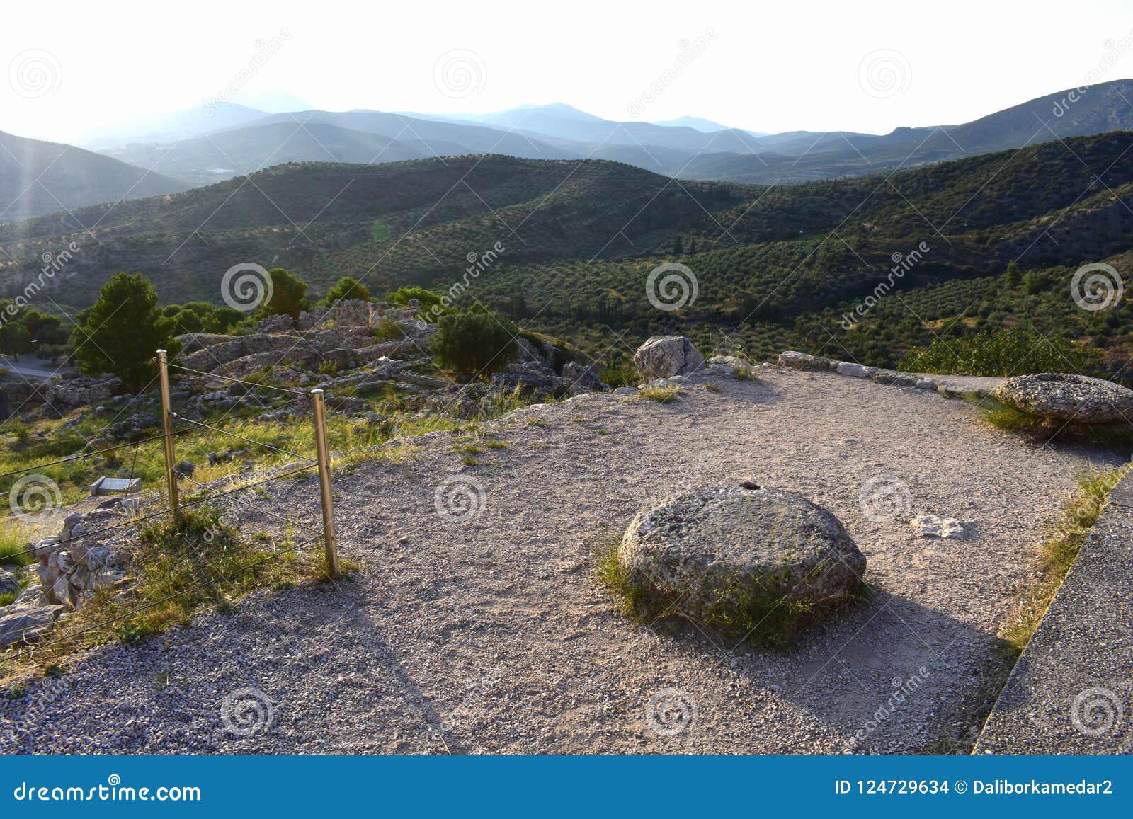 Look from the Old Town of Mikena. Stock Photo - Image of ancient ...