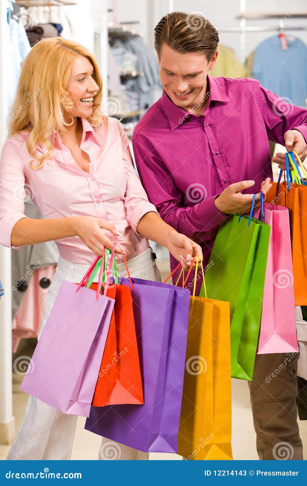 Look out what I bought stock image. Image of department - 12214143