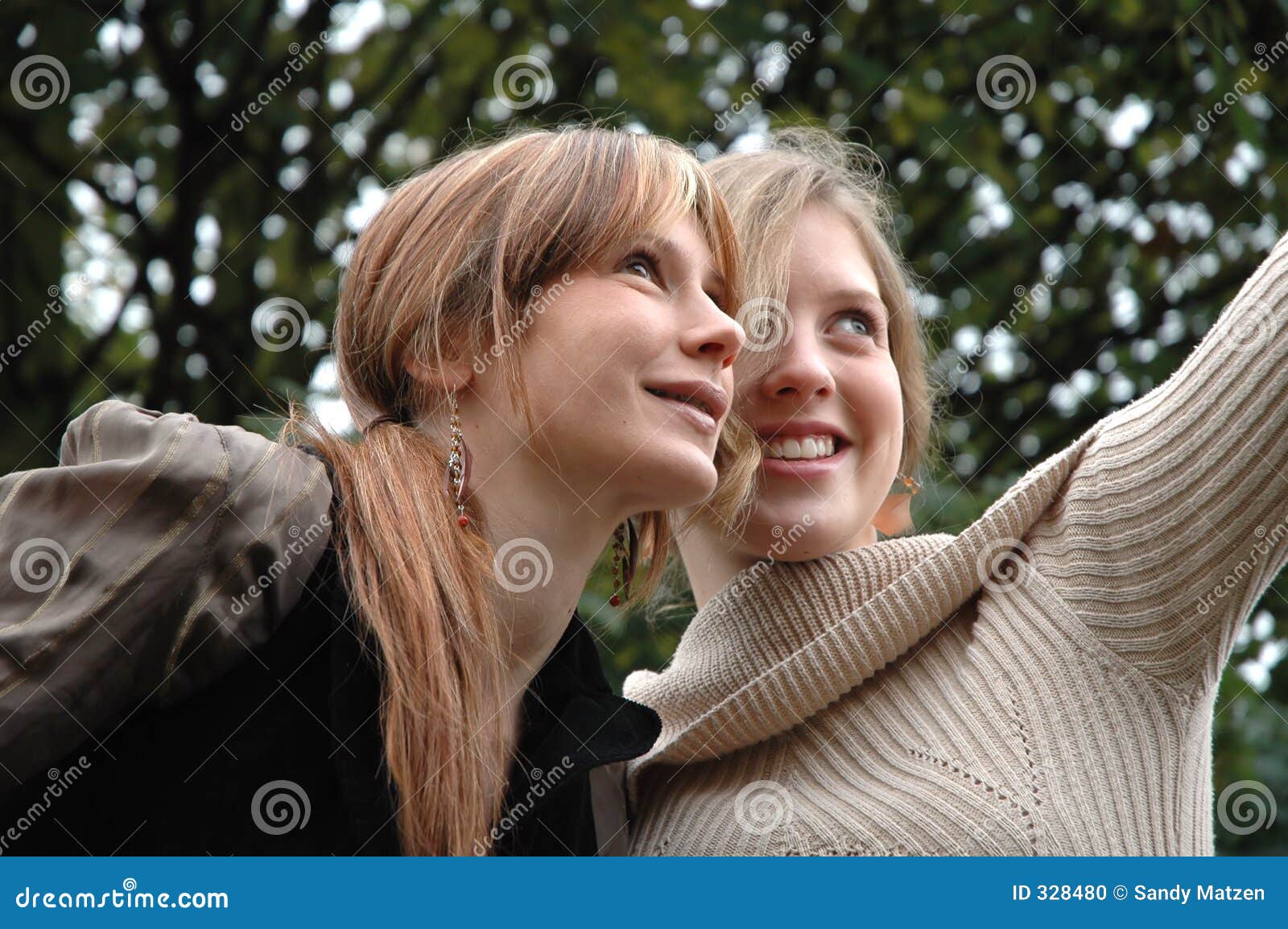 Look over there! stock photo. Image of colors, smiles, point - 328480