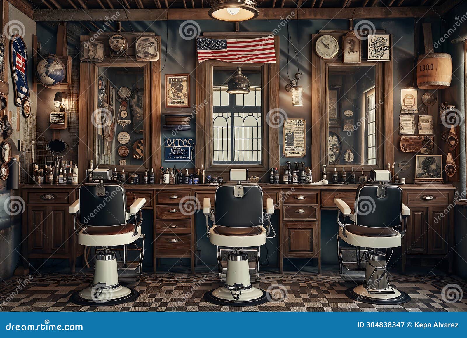 A Look into the Past the Vintage Aesthetics of Barbershops Stock ...