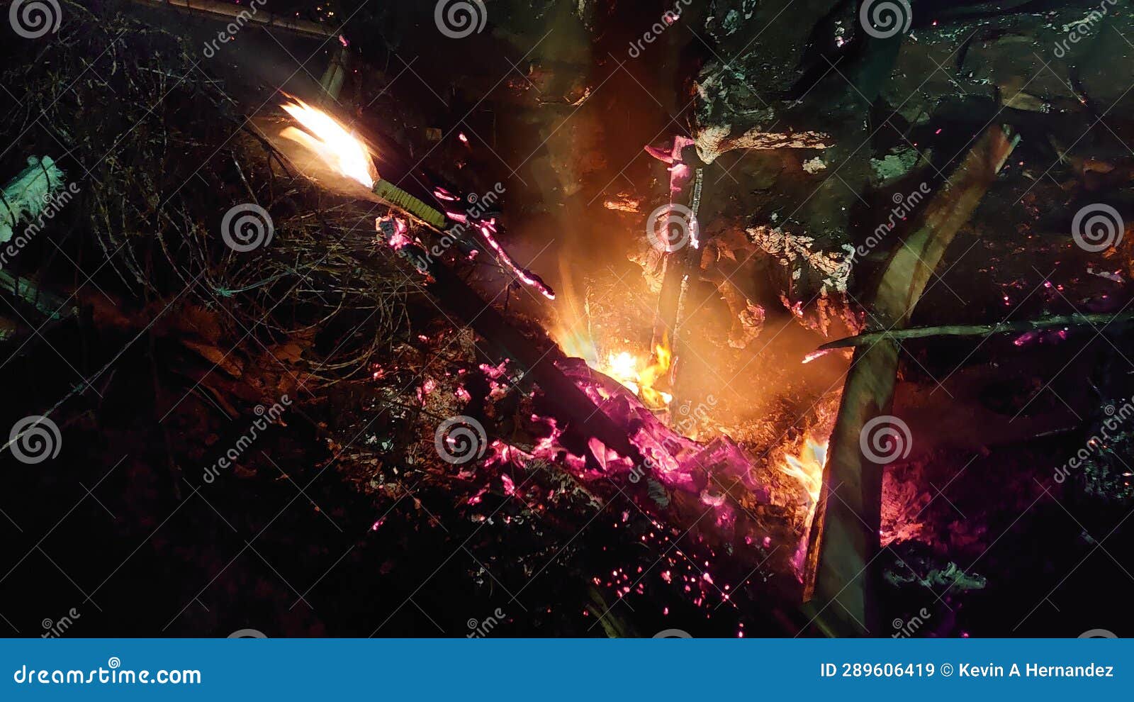 Look into the Path of Fire stock image. Image of midnight - 289606419