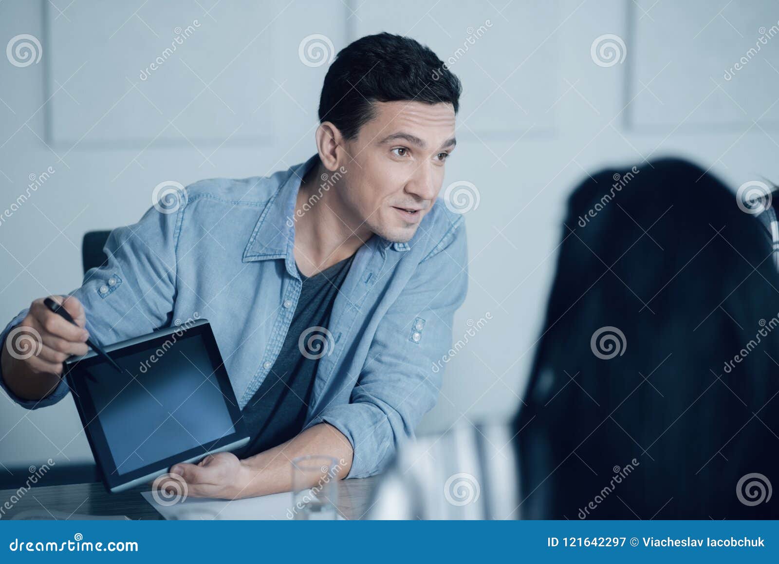 Young Manager Presenting His Idea Stock Image - Image of business ...