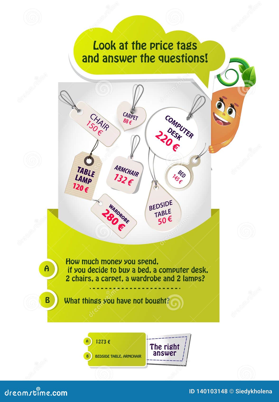 Look at the Price Tags Game Stock Illustration - Illustration of ...