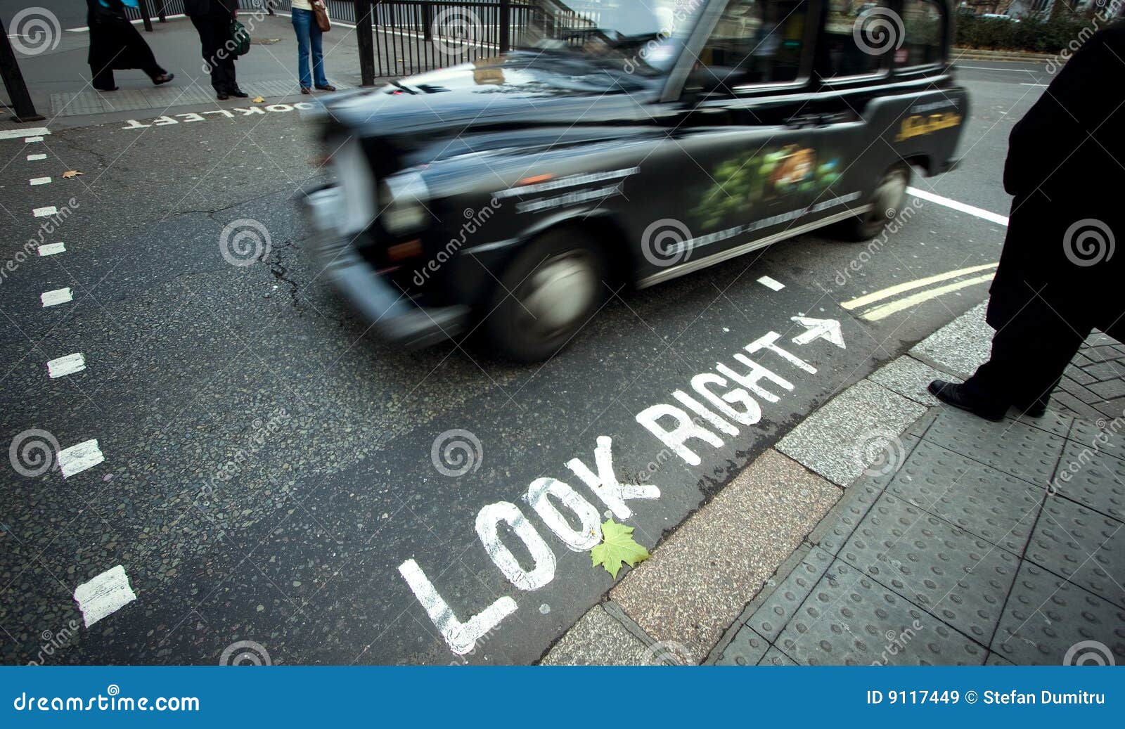 Look right stock image. Image of crossing, taxi, right - 9117449