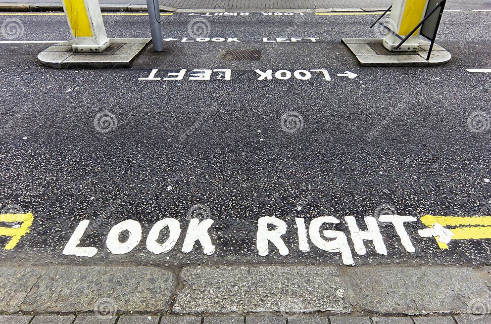 Look right warning stock image. Image of danger, look - 24705655