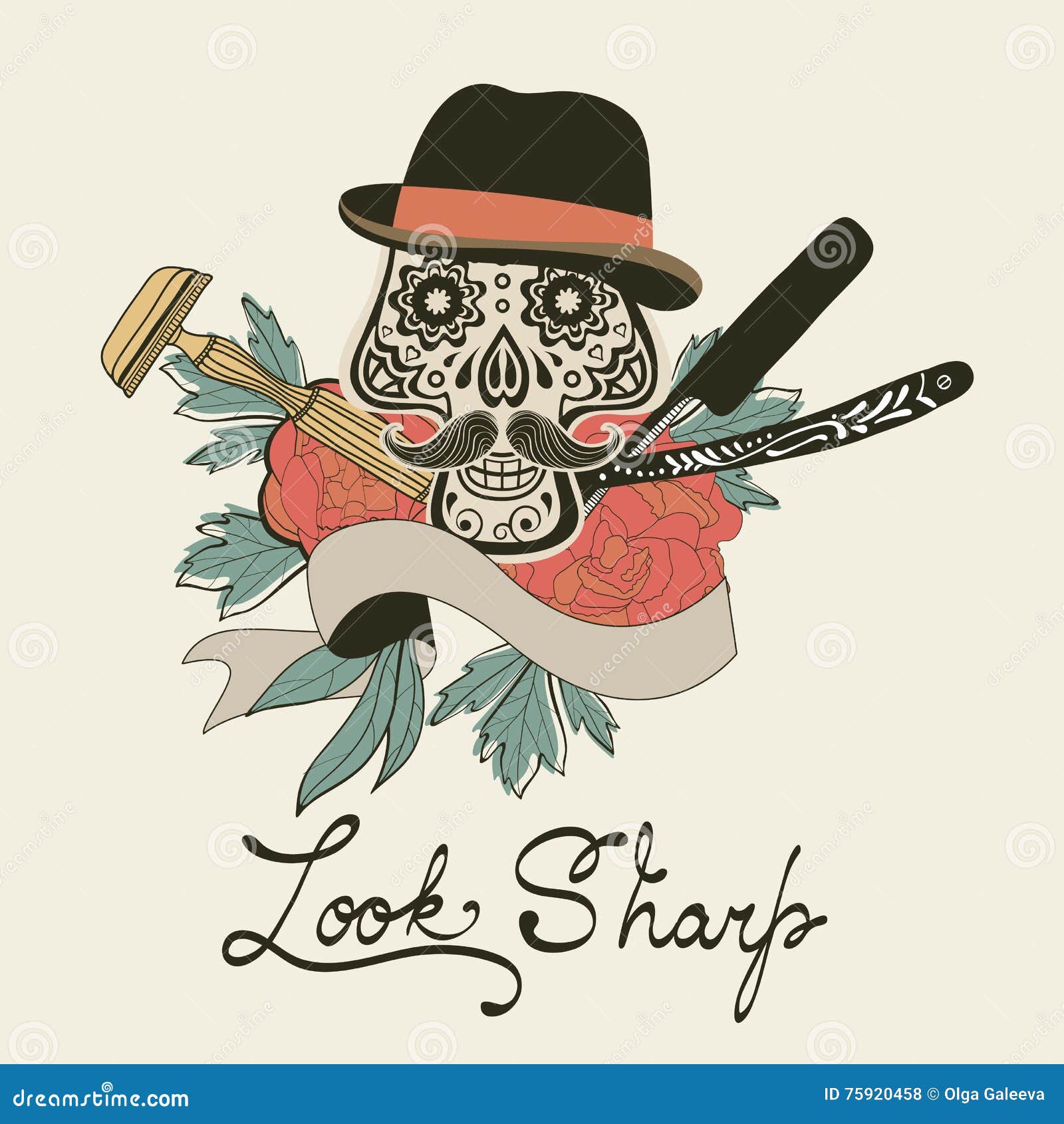 Look Sharp. Skull with Mustache Stock Vector - Illustration of icon ...
